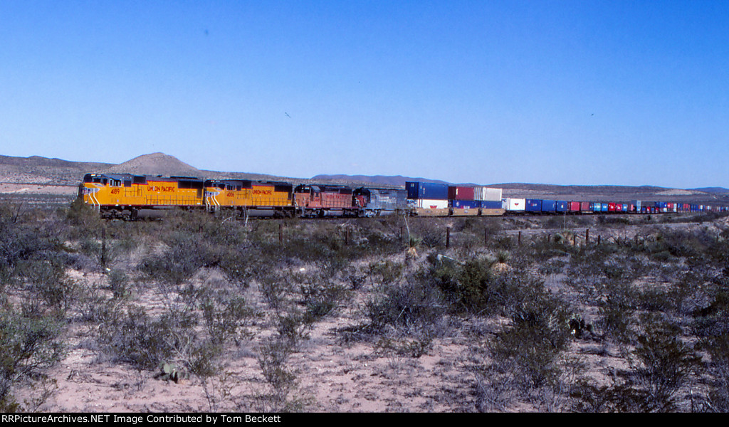 Westbound with an old home road unit.